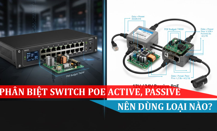 Phân biệt Switch PoE Active và Passive? Nên dùng loại nào?